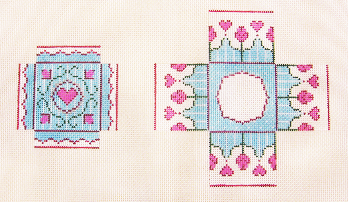 Needlepoint Small Tiffany Heart Box Canvas – Needlepoint Inc