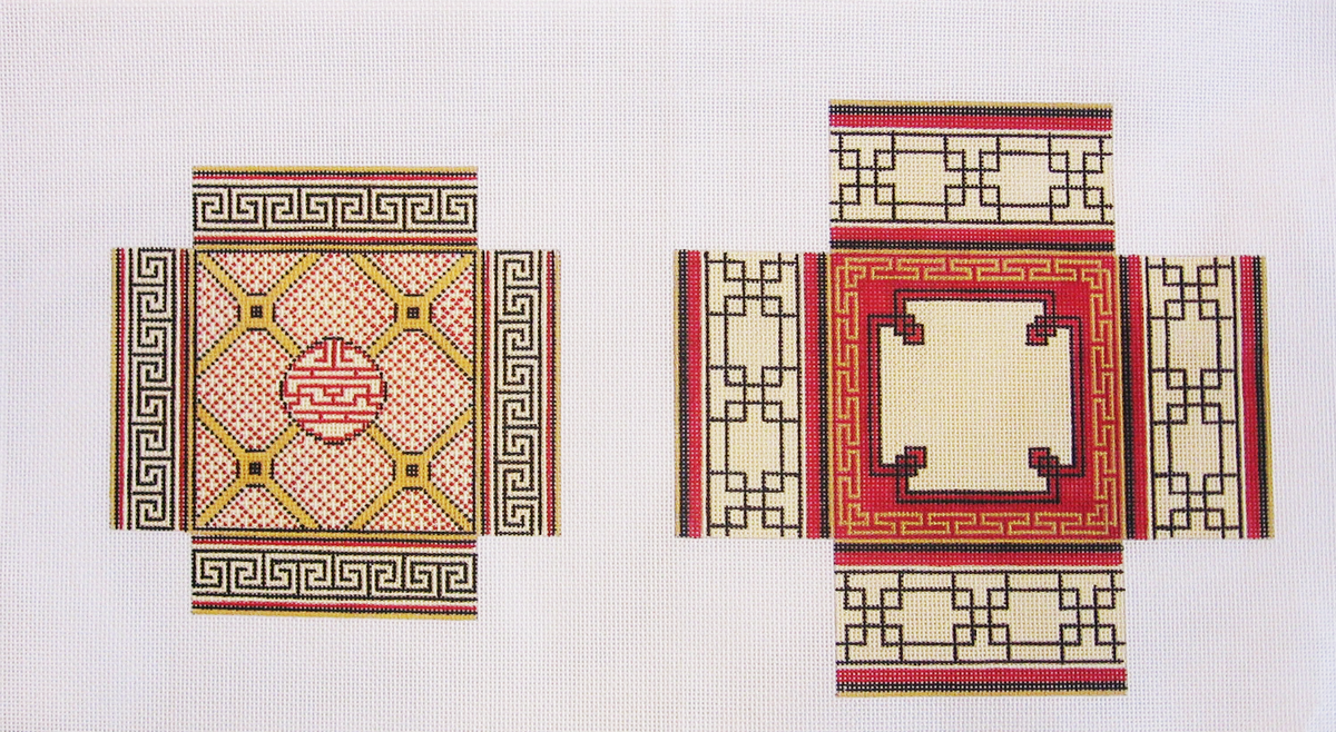 Needlepoint Large Square Asian Design Box Canvas – Needlepoint Inc